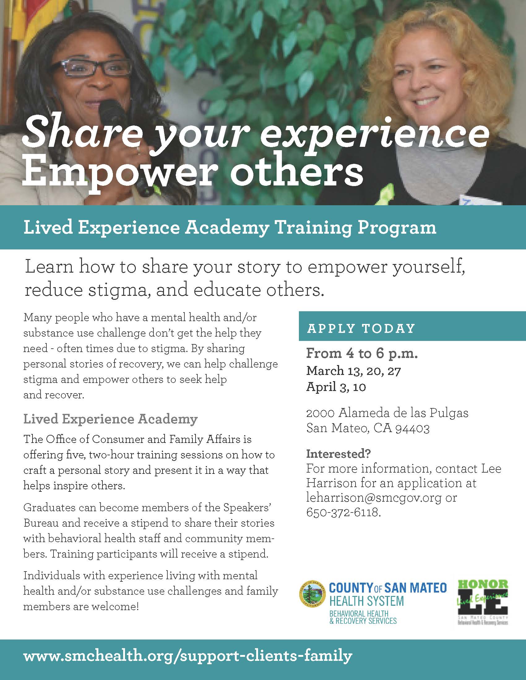 Lived Experience Academy is back | Behavioral Health & Recovery ...