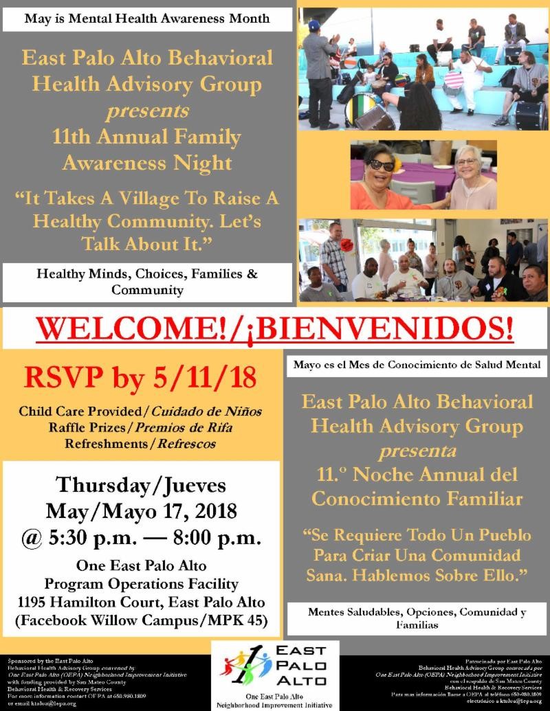 May 11 – 11th Annual East Palo Alto Family Awareness Night | Behavioral ...
