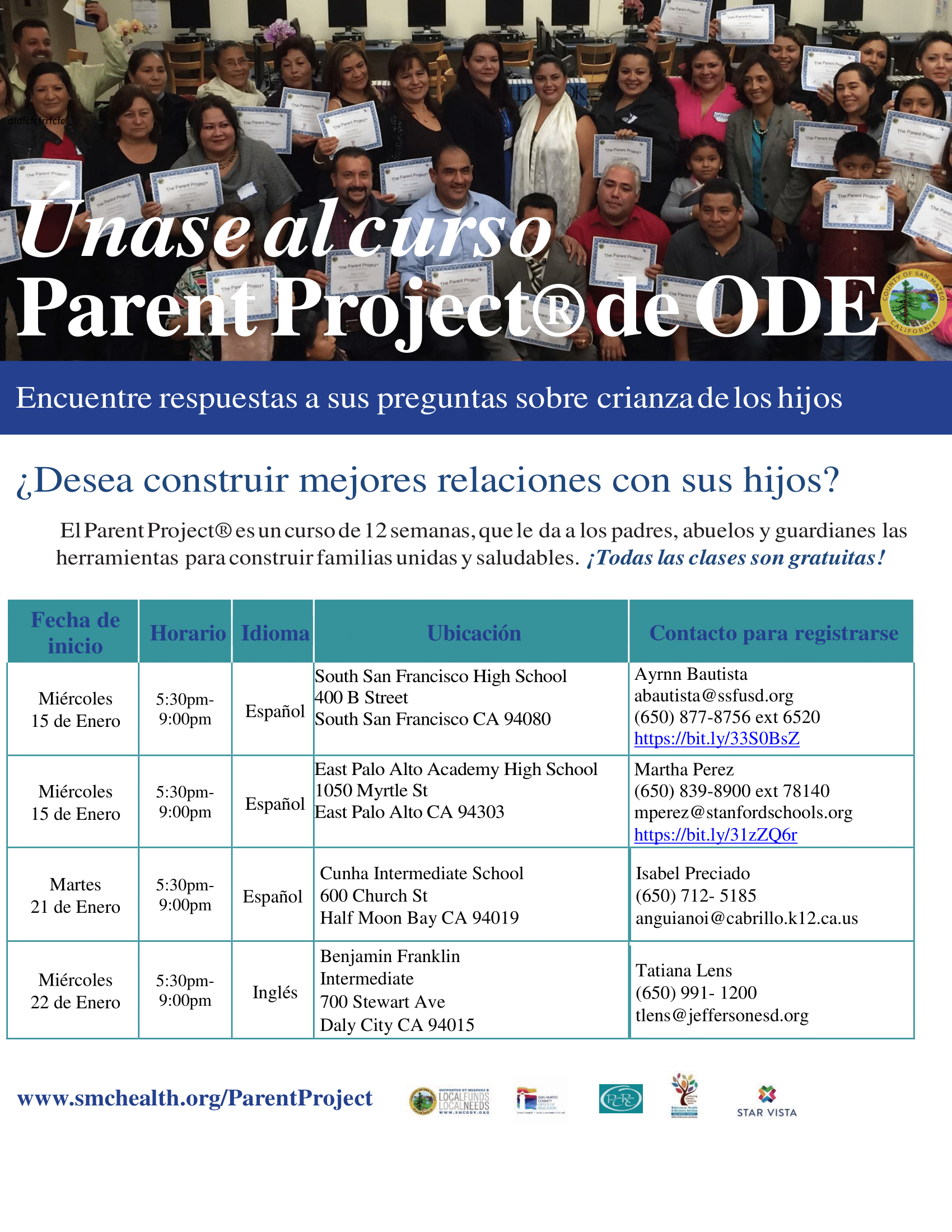 Parent Project Spring 2020 Schedule | Behavioral Health & Recovery ...