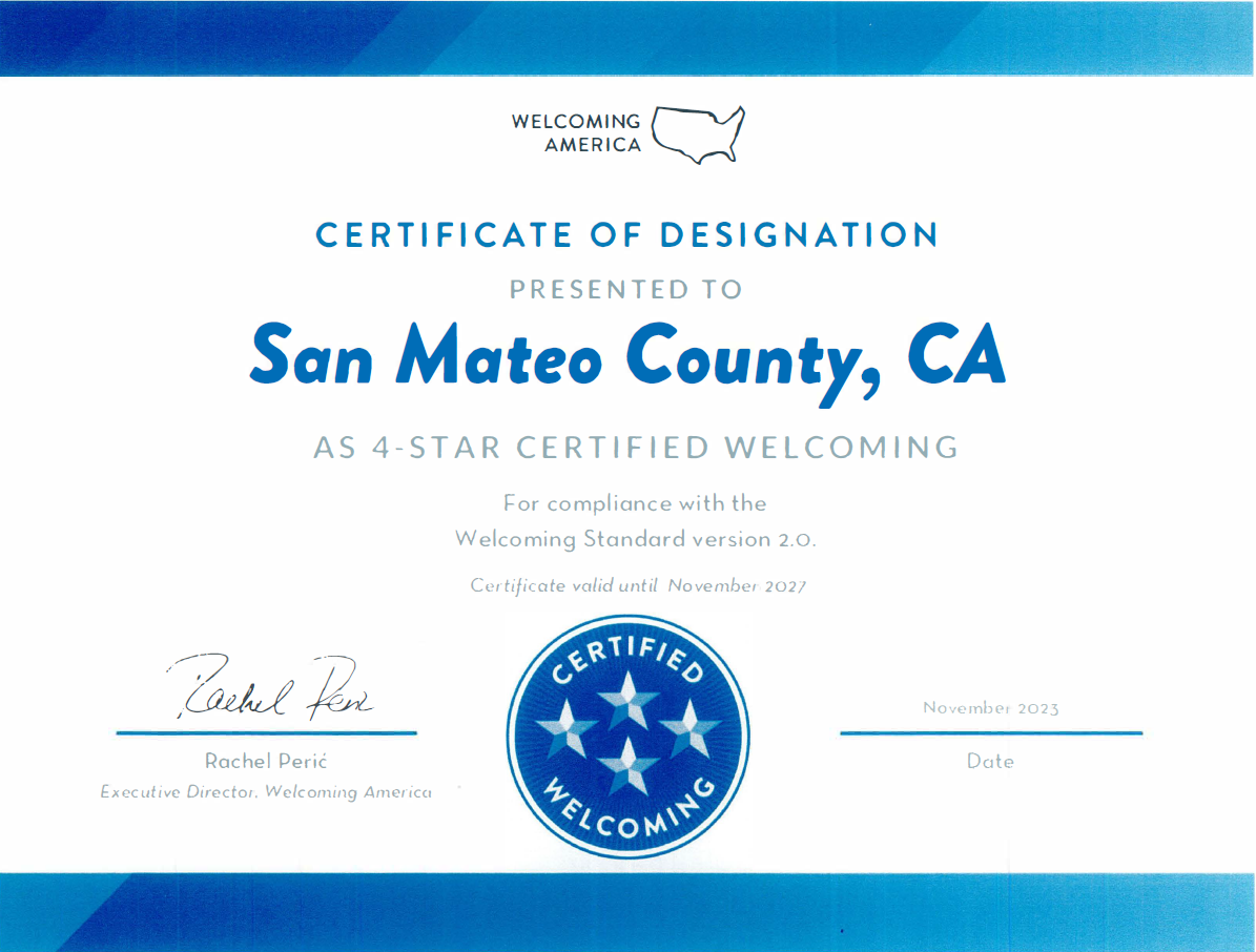 San Mateo County Certified as “Welcoming Place” | Behavioral Health ...
